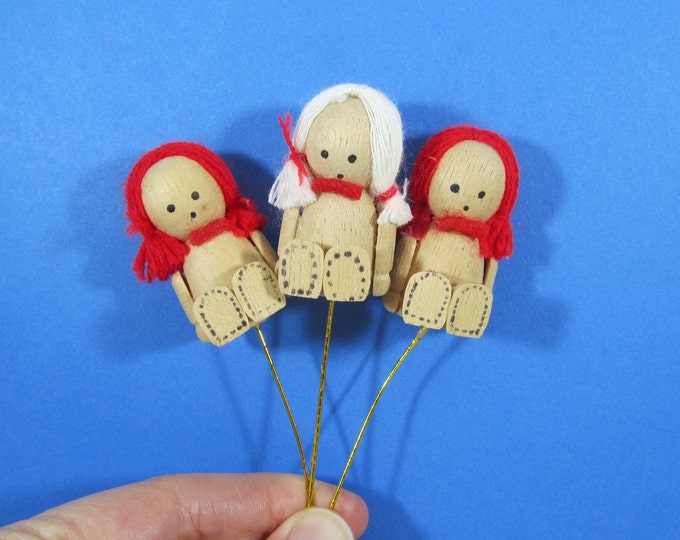 Vintage Wood Rag Doll Pick "choose 1 or 2" Craft Supplies - Etsy