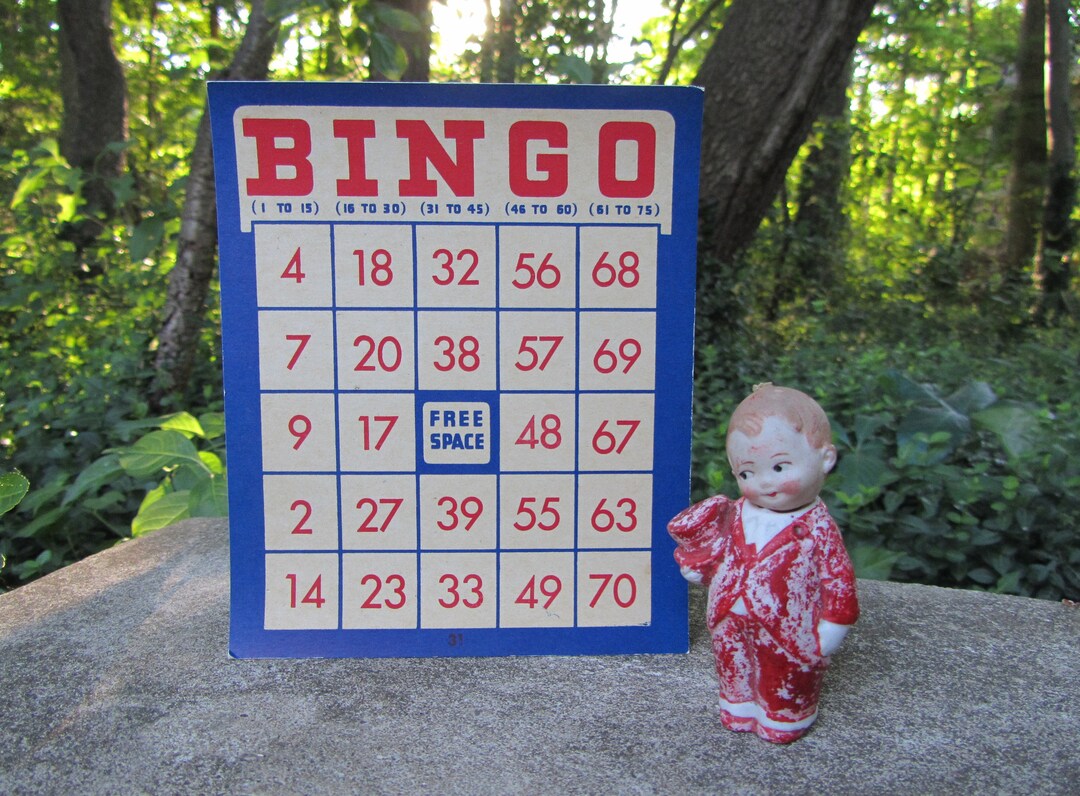 4 Bingo Cards Red White & Blue Vintage Game Props - Etsy