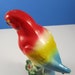 Vintage Parakeet Figurine Ceramic Red Head Bird on Flower - Etsy