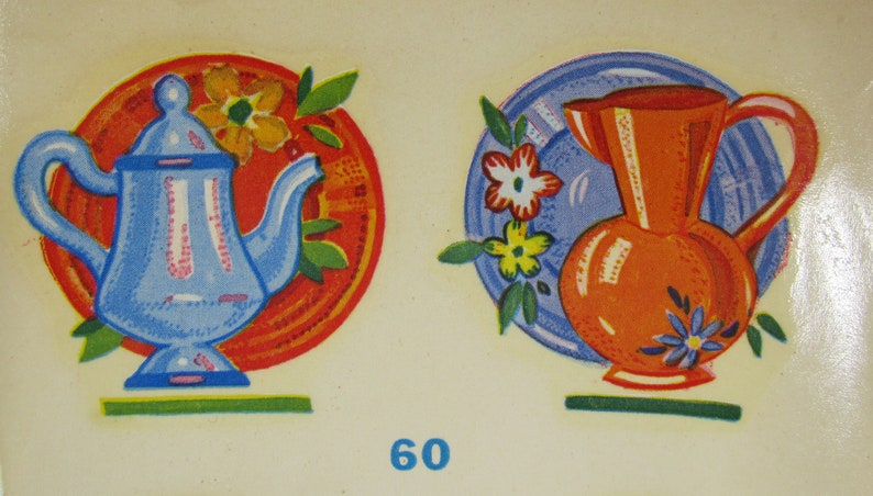 Vintage Kitchen Decals Coffee Pot Cream Sugar Dishes Retro | Etsy