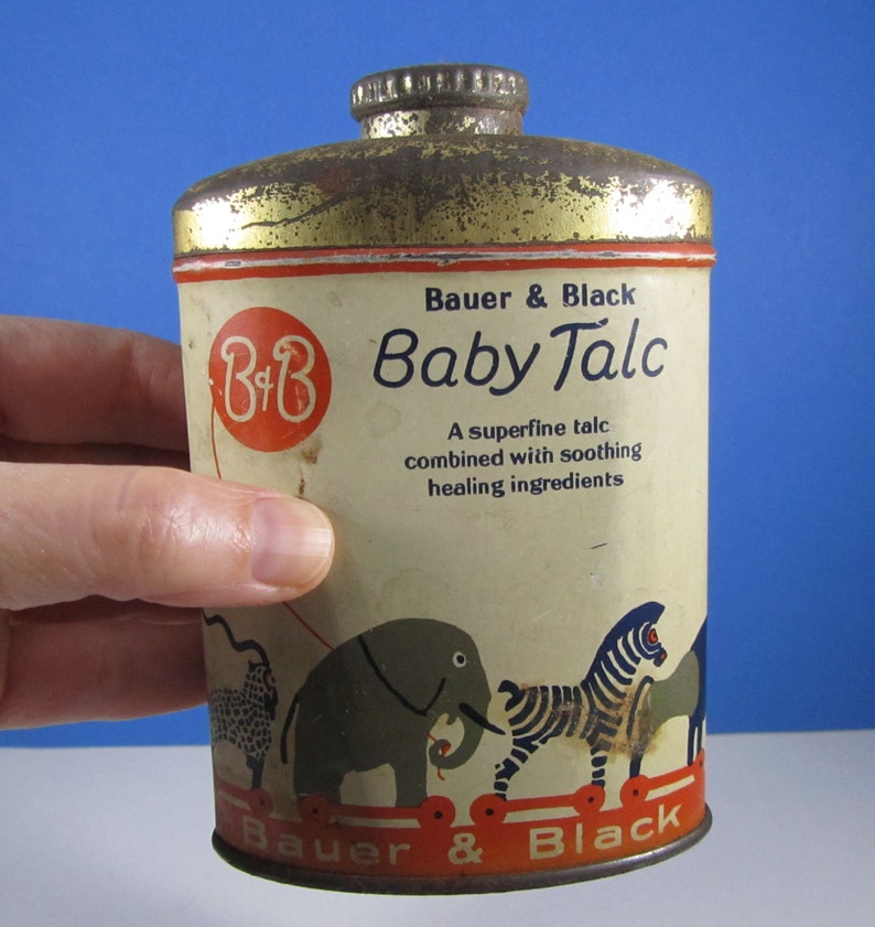 Vintage Baby Talcum Powder Tin "distressed Condition" Zoo Animal Toy ...