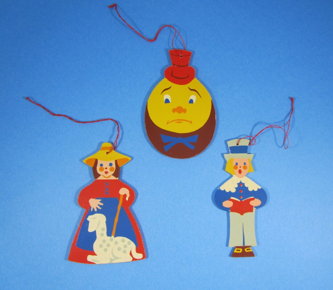 Humpty Dumpty or Victorian Caroler Boy Ornaments "pick 1" Vintage Flat ...