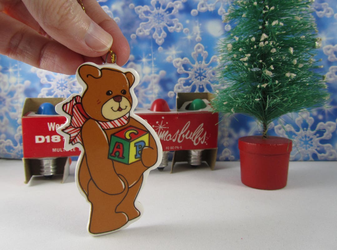 Teddy Bear Ornament ABC Blocks Baby Christmas Tree Decoration - Etsy