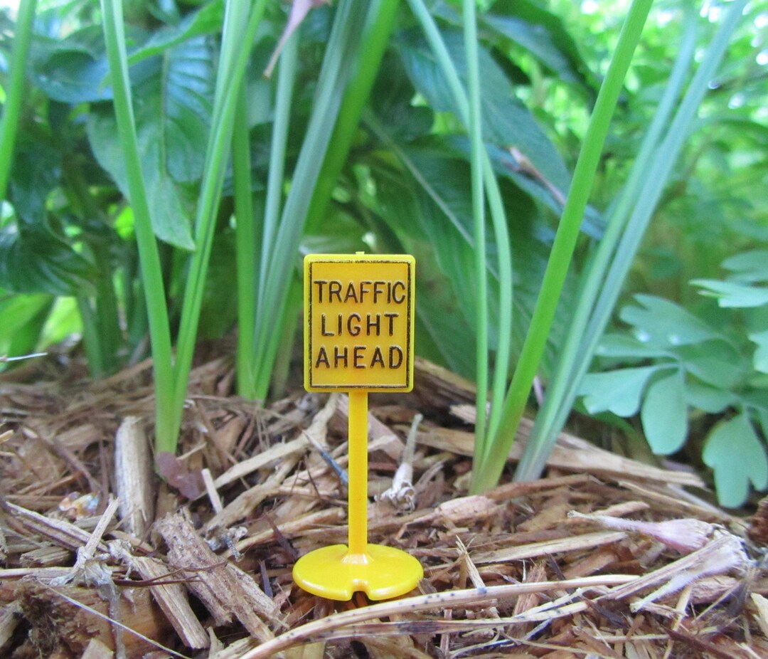 Miniature Road Signs Traffic Light Ahead Plasticville - Etsy