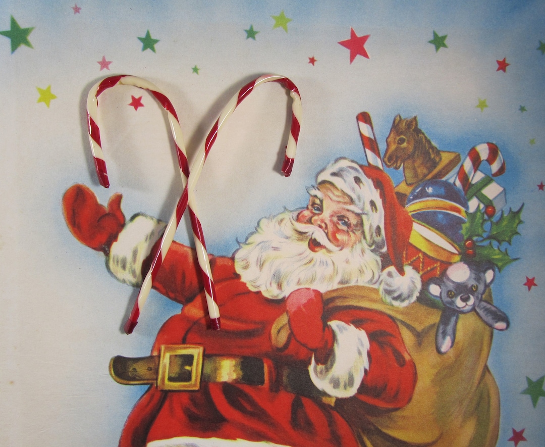 Vintage Candy Canes Old Fashioned Red & White Tree Ornaments - Etsy