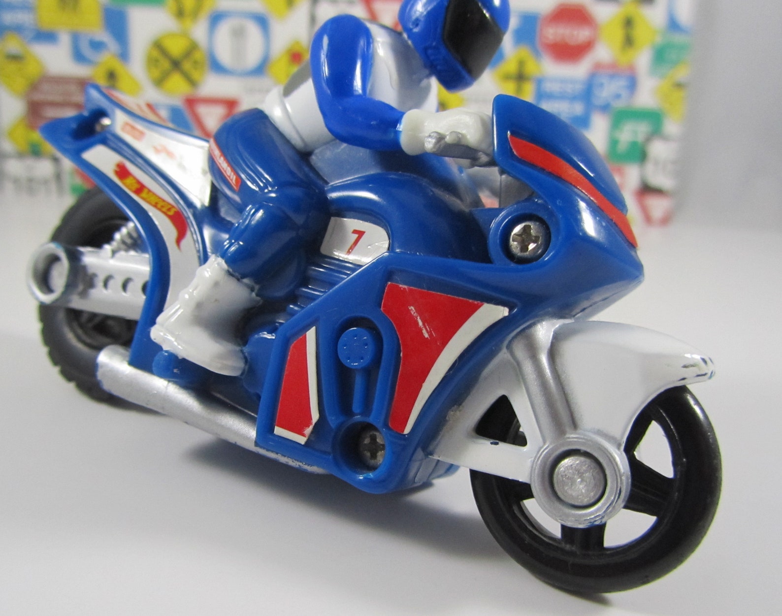 Motorcycle Friction Toy Hot Wheels Vehicle with Rider | Etsy