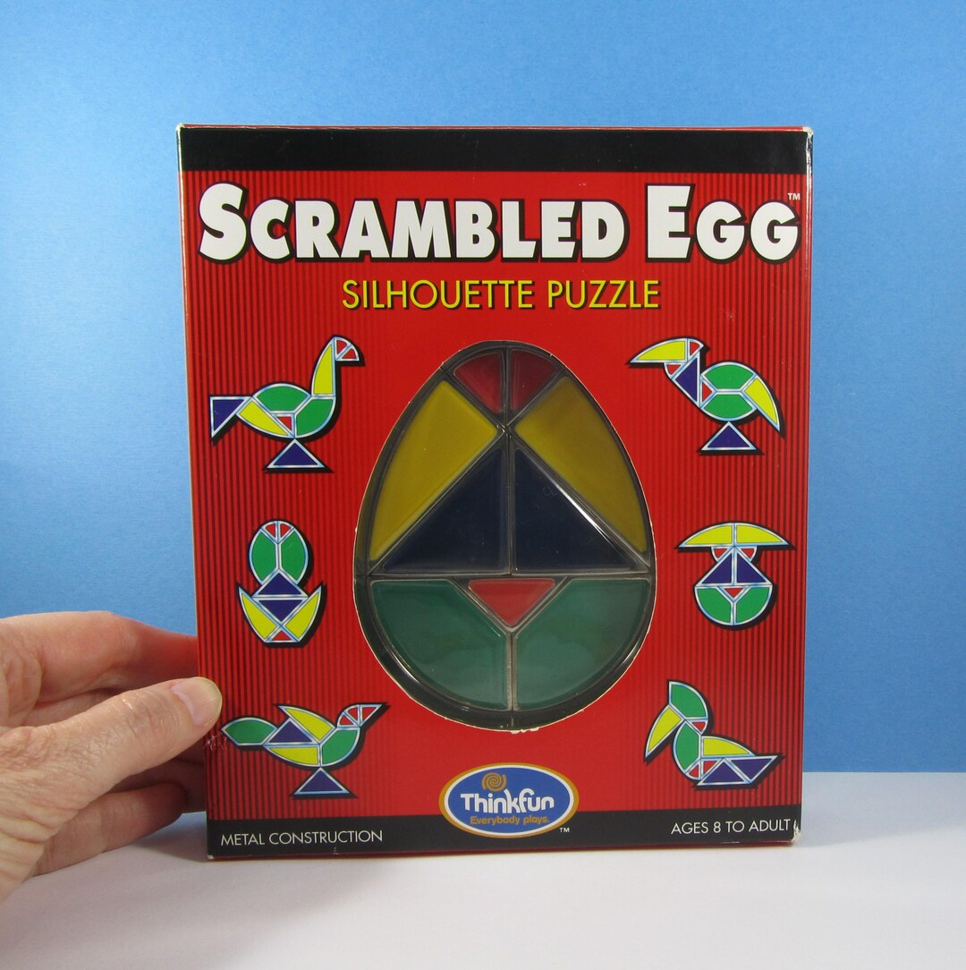 Vintage Scrambled Egg Game Silhouette Puzzle Shapes With Challenge ...