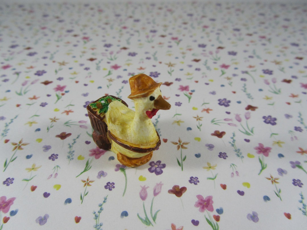 Miniature Goose & Cart Figurine Anthropomorphic Craft Figure Fairy ...