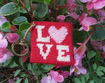 Needlepoint Keychain - Etsy
