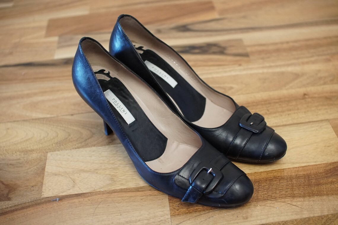 Pollini 100% Original Vintage Black Heels Woman Shoes Eu36 UK3 1/2 US6 ...