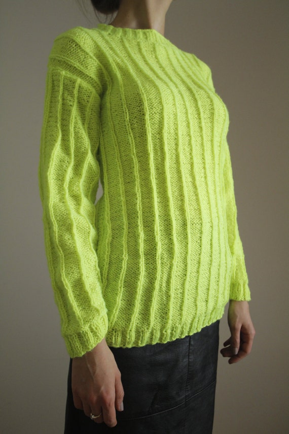 Vintage Handmade Neon Sweater Rave Club Kid Eur36/38 - Gem