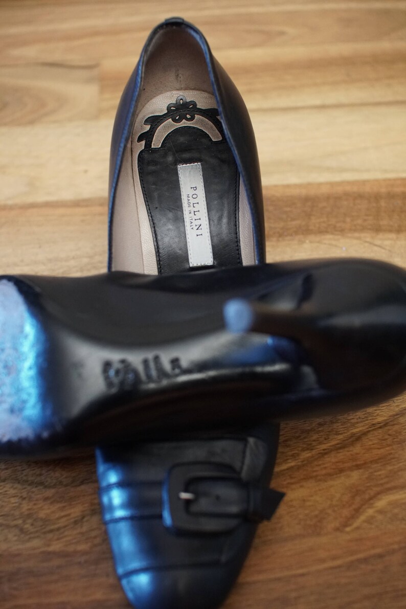 Pollini 100% Original Vintage Black Heels Woman Shoes Eu36 UK3 1/2 US6 ...