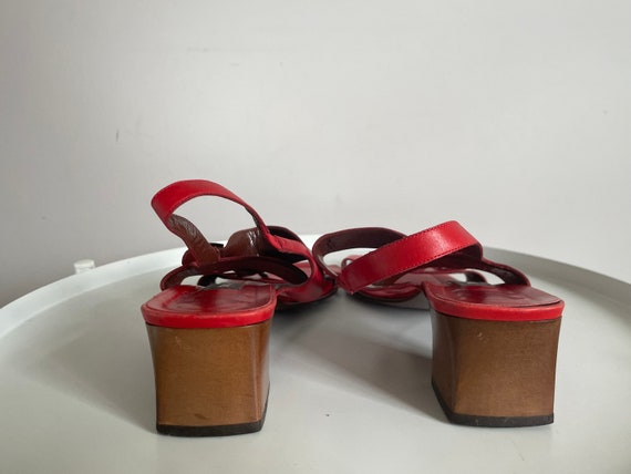 Bally Red Sandals Heeled Sandals Y2K Vintage EUR39 US… - Gem
