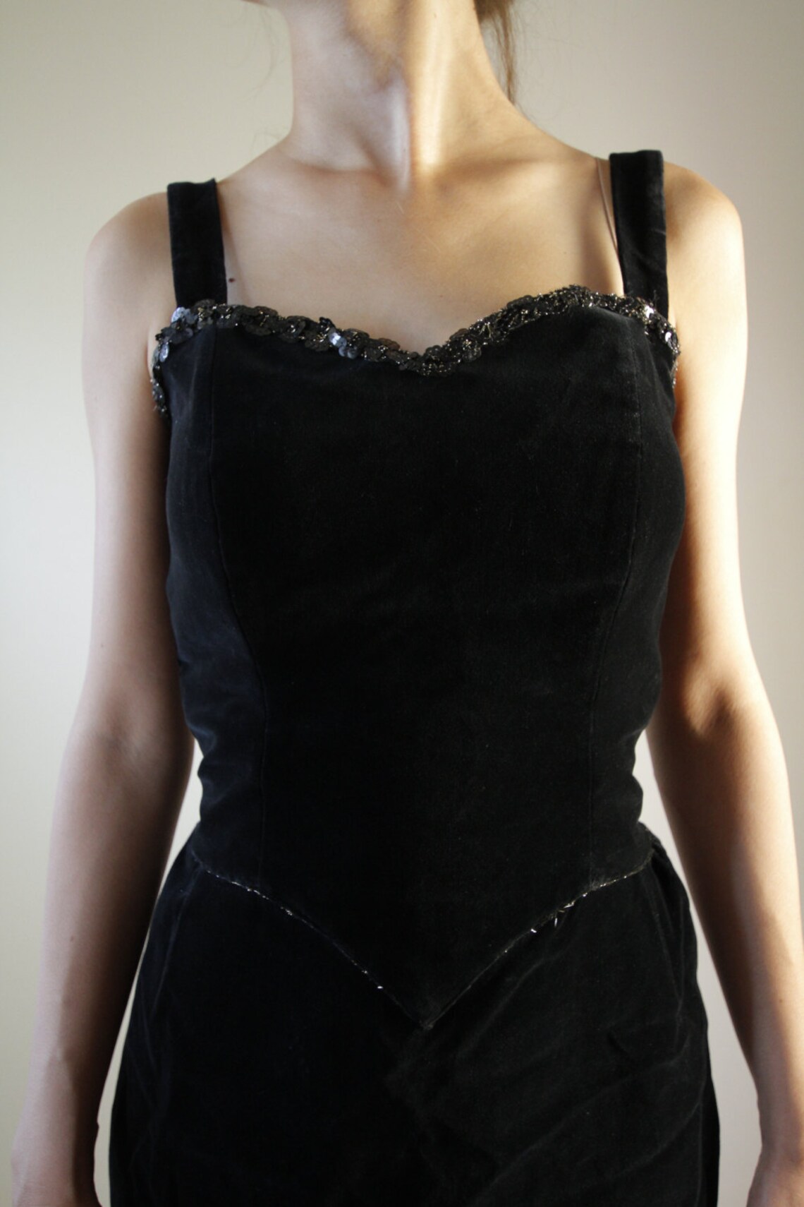 Gothic Black Velvet Dress - Etsy