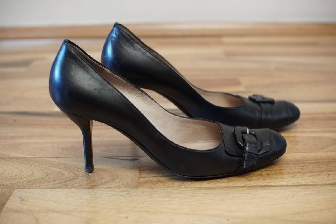 Pollini 100% Original Vintage Black Heels Woman Shoes Eu36 UK3 1/2 US6 ...