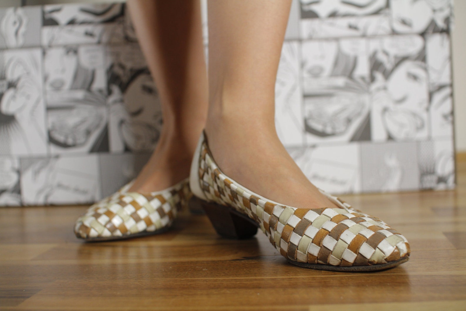 Real Vintage Women's Wicker Pumps Beige Shoes - Etsy