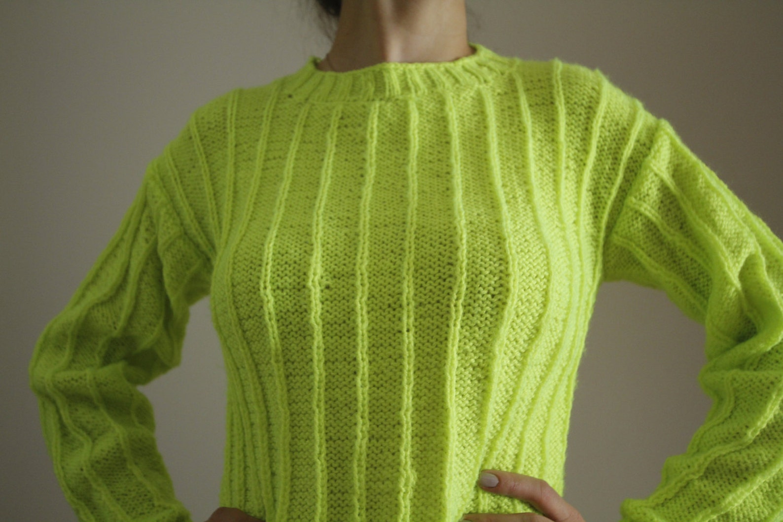 Vintage Handmade Neon Sweater Rave Club Kid Eur36/38 - Etsy