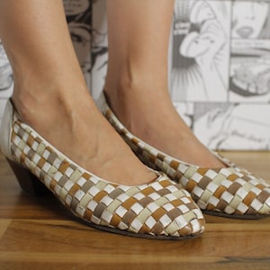 Real Vintage Women's Wicker Pumps Beige Shoes - Etsy