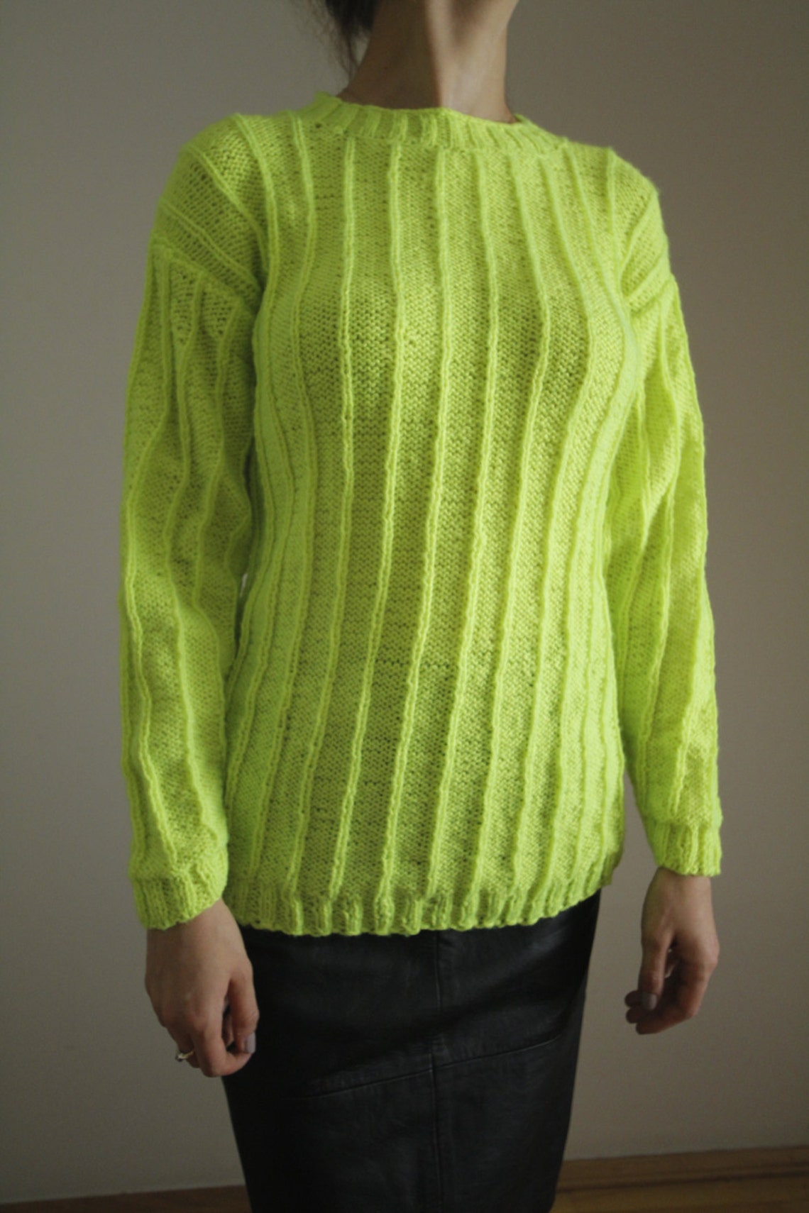 Vintage Handmade Neon Sweater Rave Club Kid Eur36/38 - Etsy