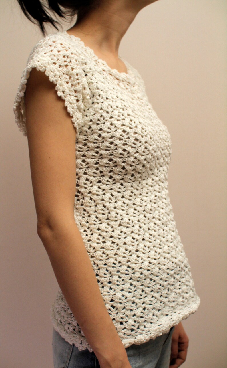 Vintage Beige Crochet Sweater Hand Made Crochet Flowers Eu36 - Etsy