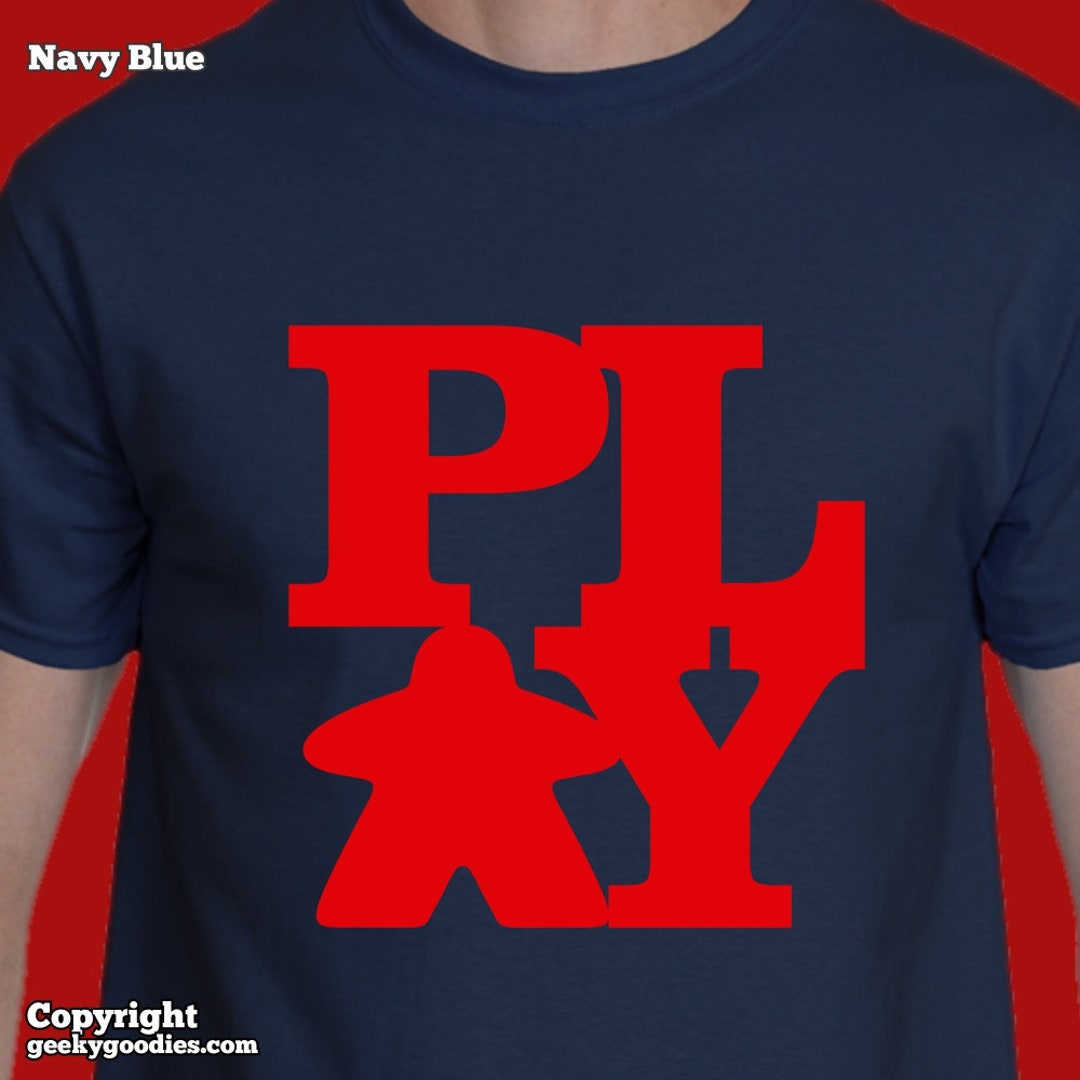 PLAY meeple Mens/unisex Tshirt T-shirt for Board Game Geeks and ...