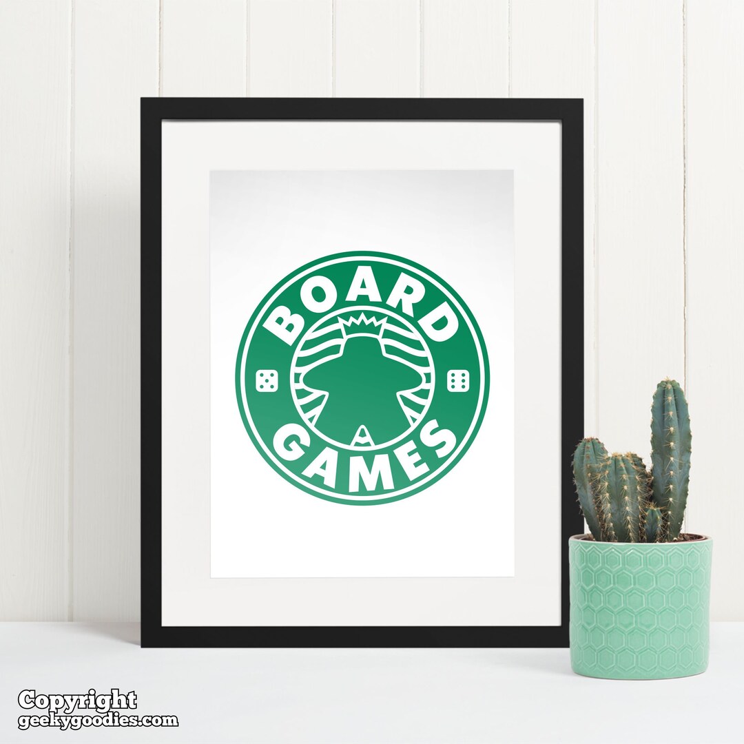 Board Game Grande Poster | Meeple Coffee Art for Game Room - Etsy