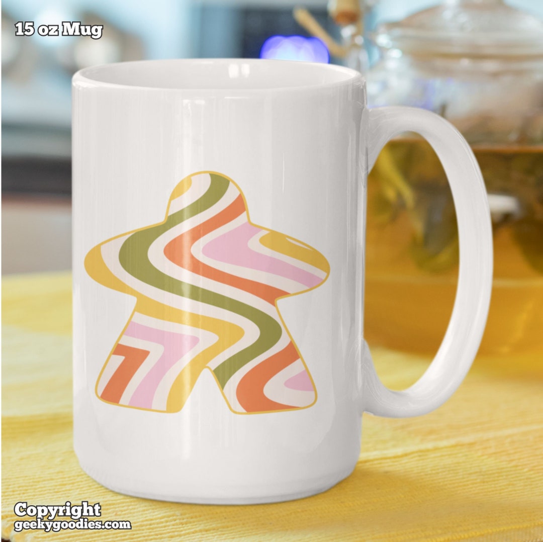 That 70s Meeple Coffee Mug 11oz and 15oz Coffee Mugs Vintage Design for Board Gamers and ...