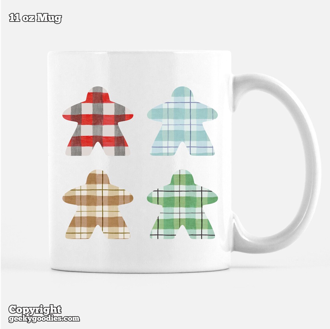 Plaid Meeple Mug Coffee Mugs for Board Game Fanatics 11oz 15 Oz Coffee Mug Meeple Mugs Gifts for ...