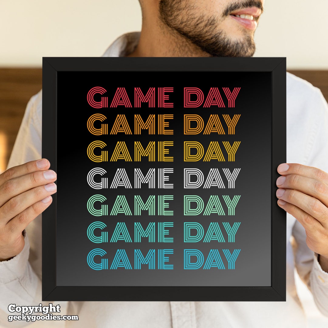 GAME DAY Game Room Poster | Gaming Gamers Art Decor Posters Artwork ...