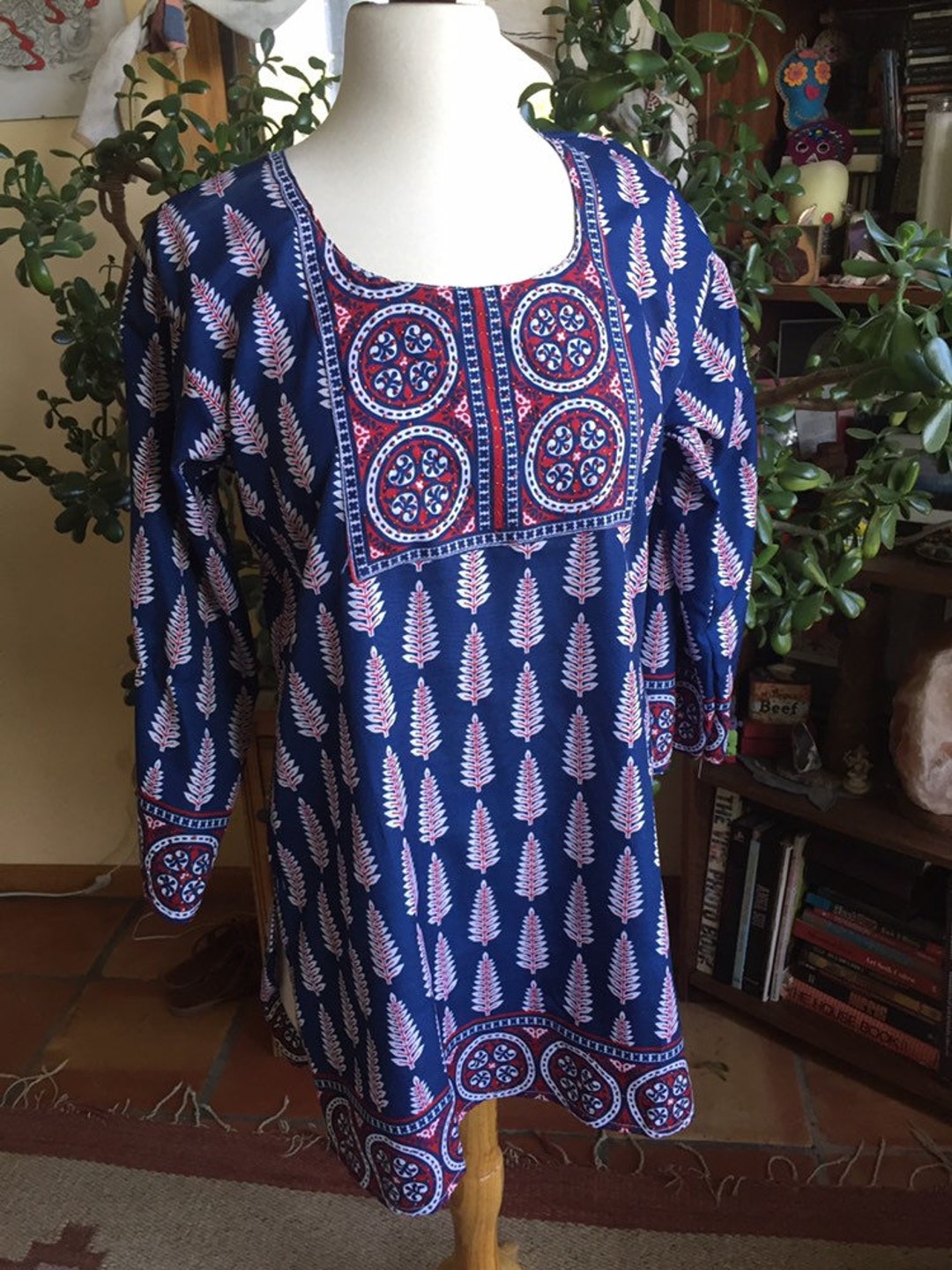 70s Style Indian Tunic Handmade Size 40 Large Beautiful - Etsy