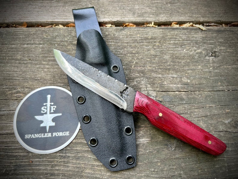 Bushcraft Belt Knife Red Micarta - Etsy