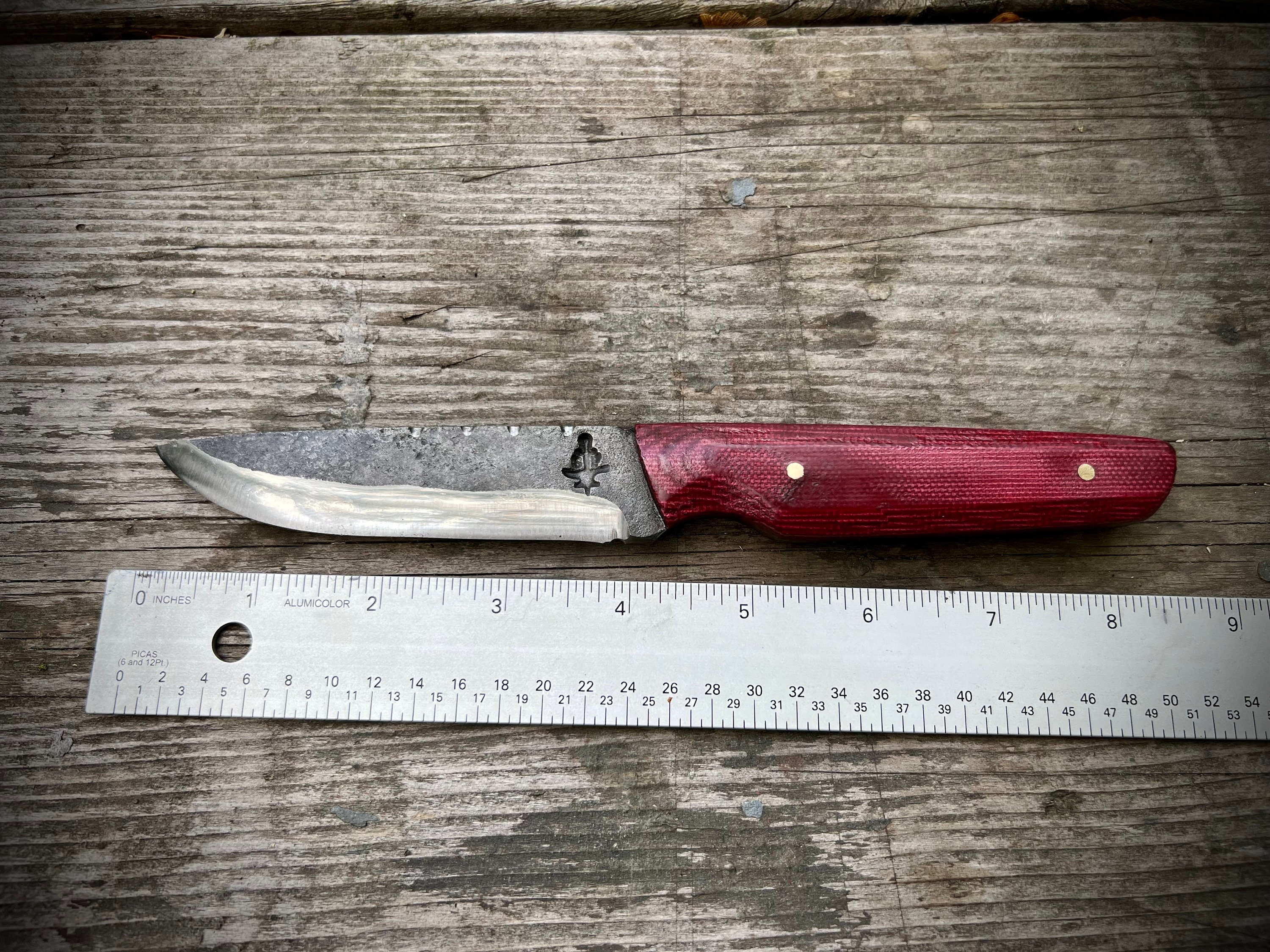 Bushcraft Belt Knife Red Micarta - Etsy