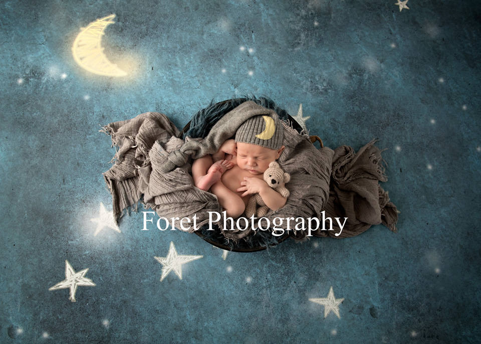 2 Versions of Digital Backdrop/ Background Moon and Stars for Newborn ...