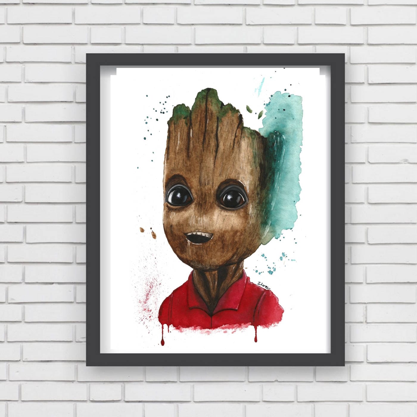 Baby Groot Watercolor fan Art Avengers Guardians of Galaxy | Etsy