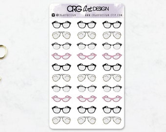 Glasses stickers | Etsy