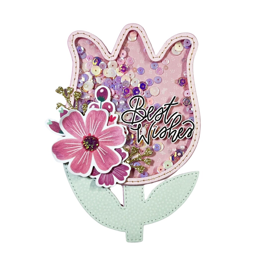 Handmade Flower Shaker Card - Etsy