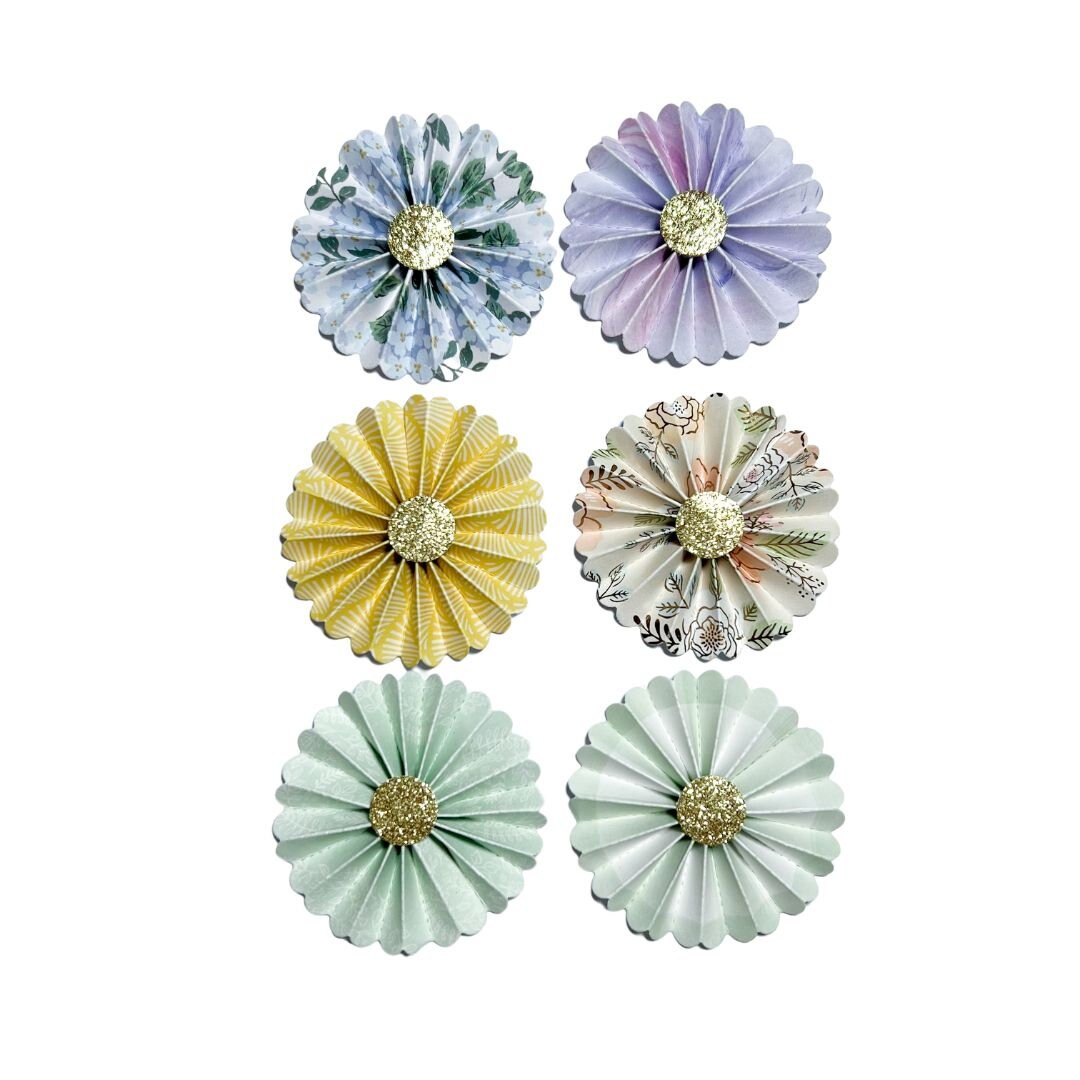 Set of 6 Handmade Rosettes Crafting Card Making Embellishments - Etsy