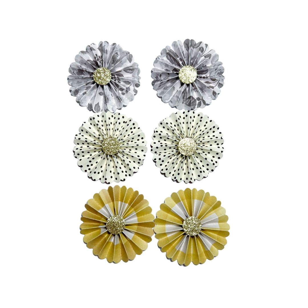Set of 6 Handmade Rosettes | Crafting Card Making Embellishments - Etsy