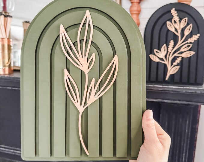 Rainbow Floral Boho Sign | Laser Engraved | Handmade | Boho Shelf Sign ...