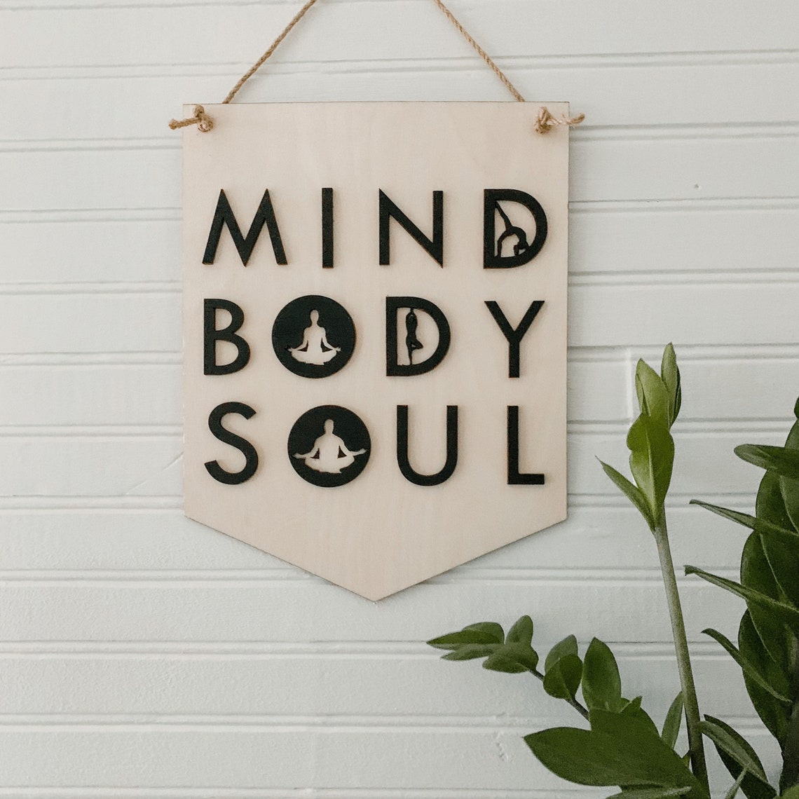 Mind Body Soul Yoga Banner Sign Yoga Room Sign Boho Decor | Etsy