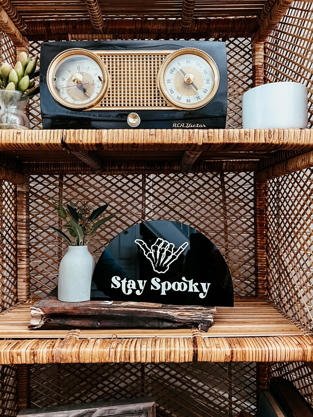 Stay Spooky Arch Sign Boho Halloween Decor Skeleton Hang - Etsy