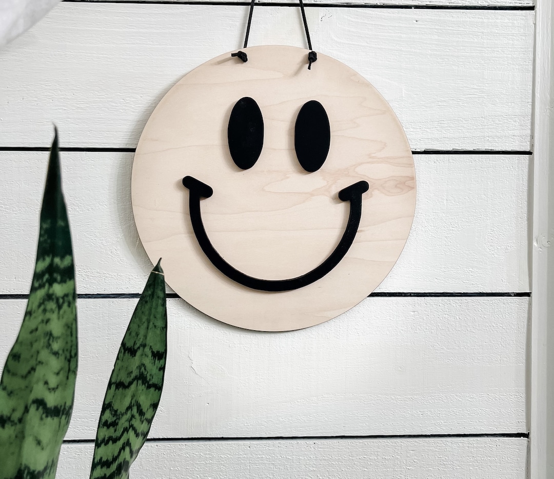 3D Retro Smiley Face Sign | Home Decor | | Wall Sign | Office Sign ...