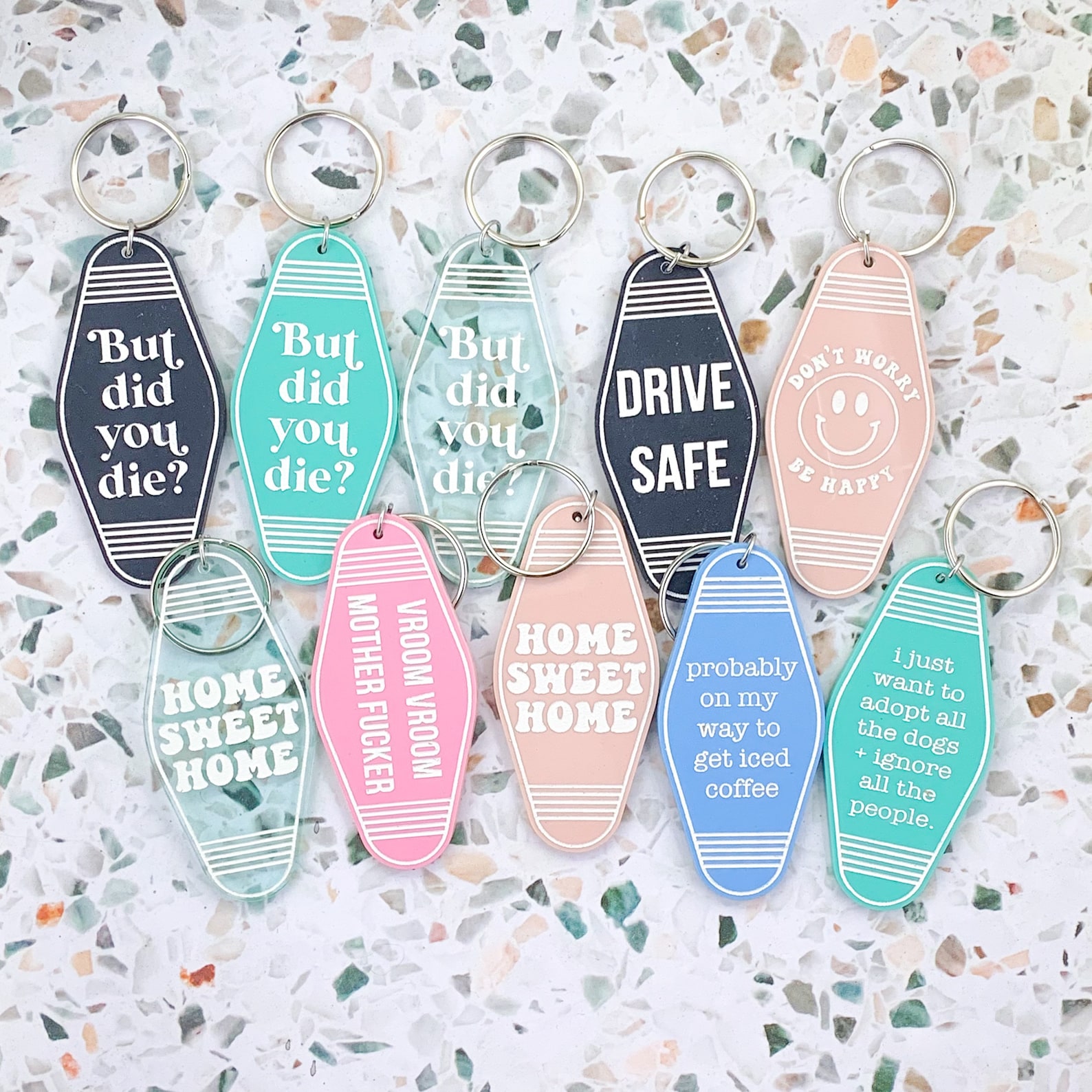 Retro Inspired Motel Keychains Laser Engraved Unique Gift - Etsy