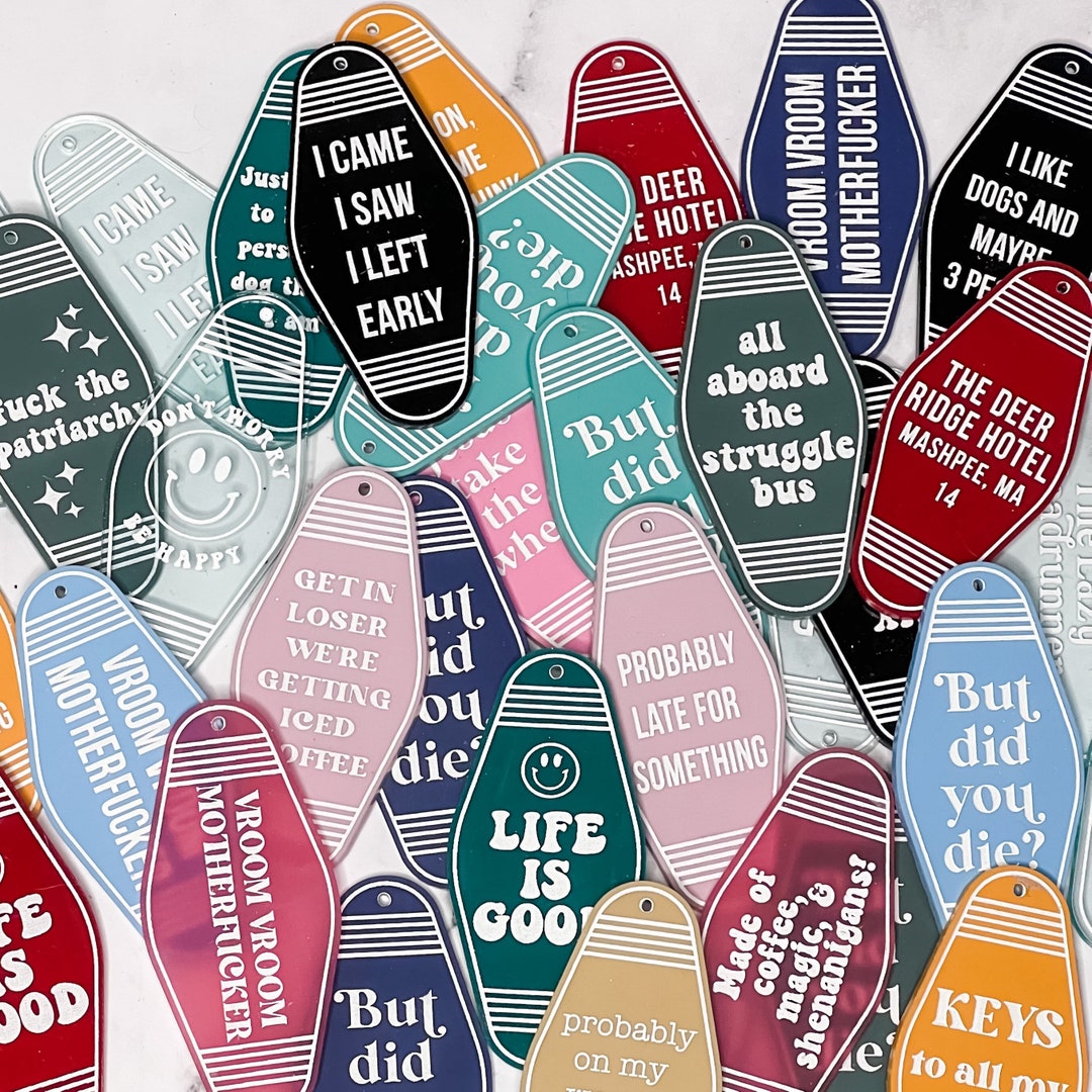 Retro Inspired Motel Keychains | Laser Engraved | Unique Gift ...