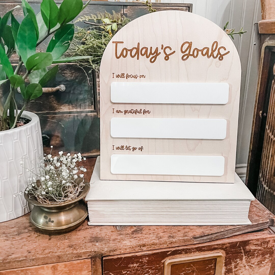 Todays Goals Dry Erase Board Office Decor Dry Erase Board Handmade Boho ...