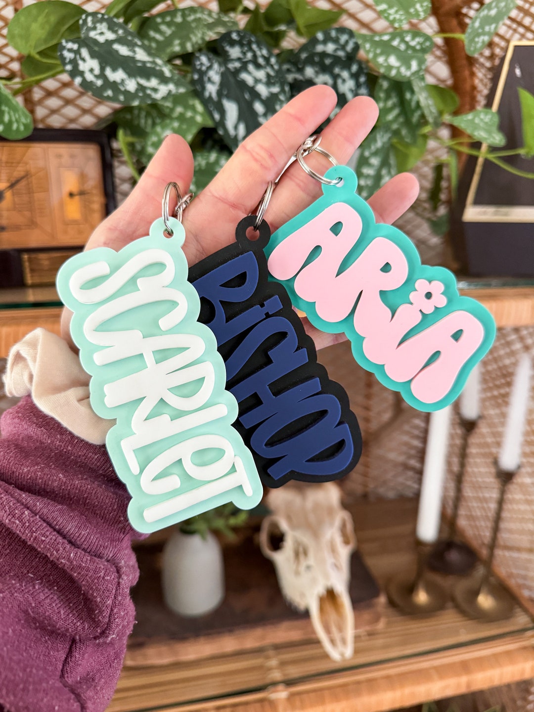 Personalized Name Bookbag Tag | Unique Gift | Handmade | Gift for Her ...