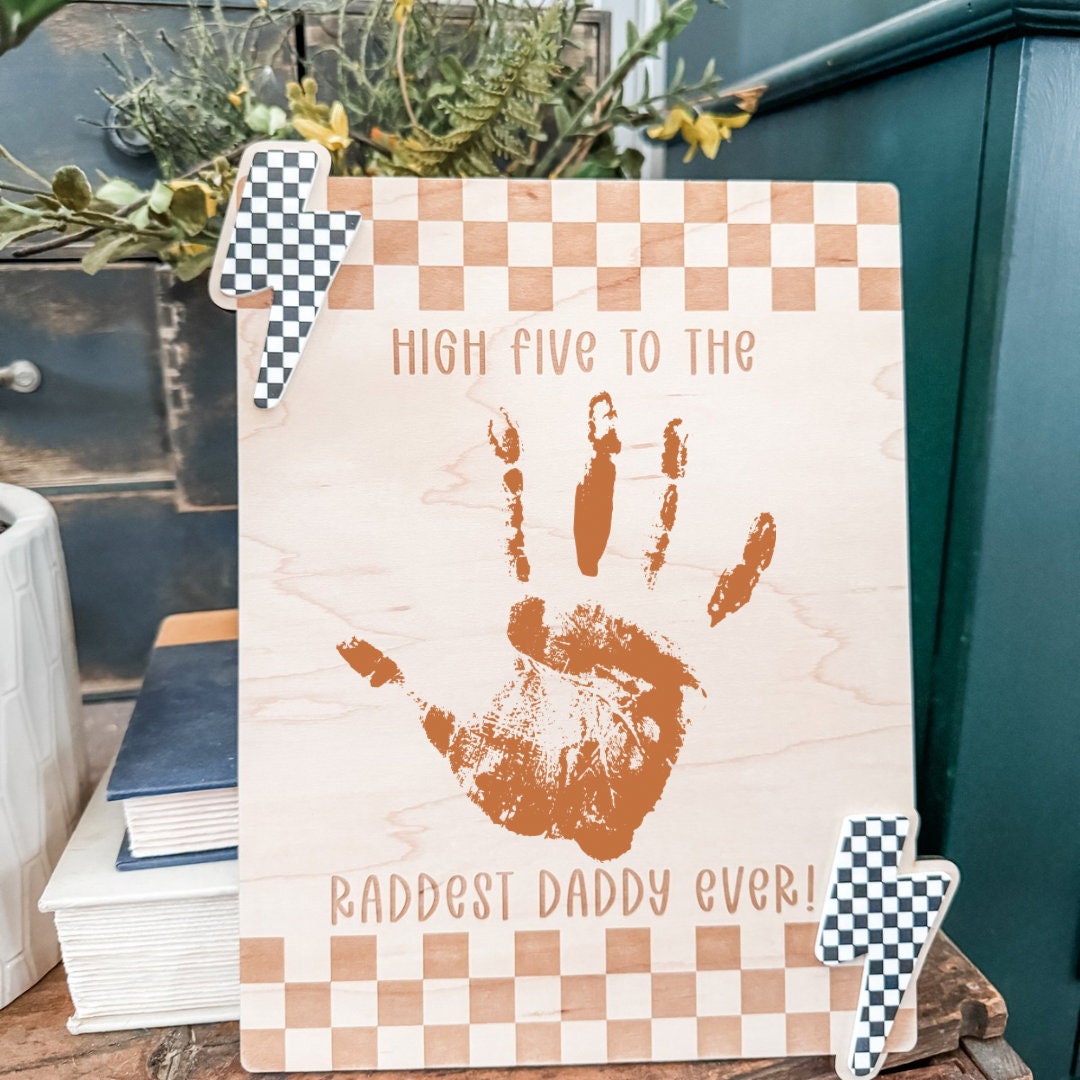 DIY High Five to the Raddest Dad Ever | Kid’s Handprint Craft | Father ...