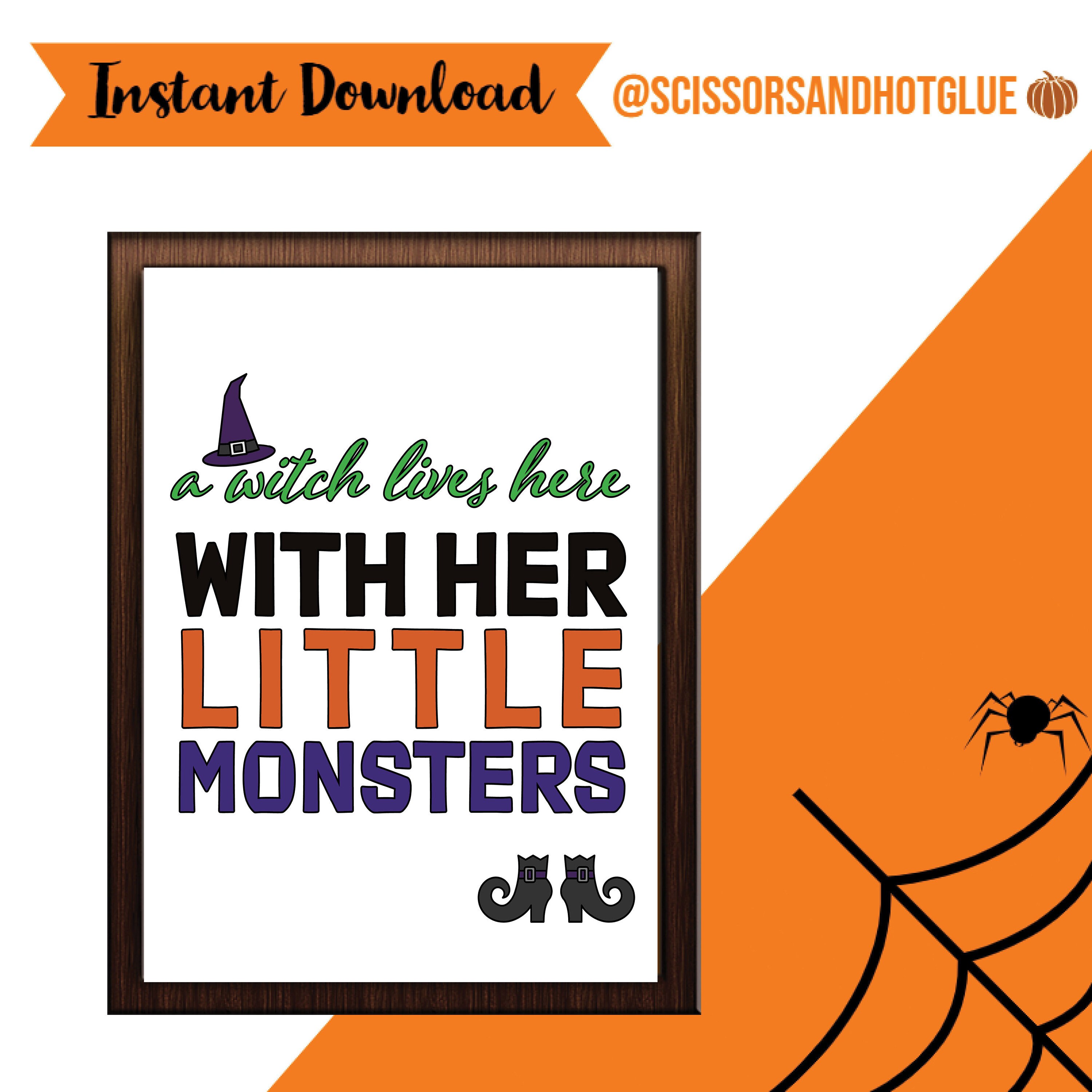 Halloween Home Decor Print Instant Download! A Witch Lives Here With ...