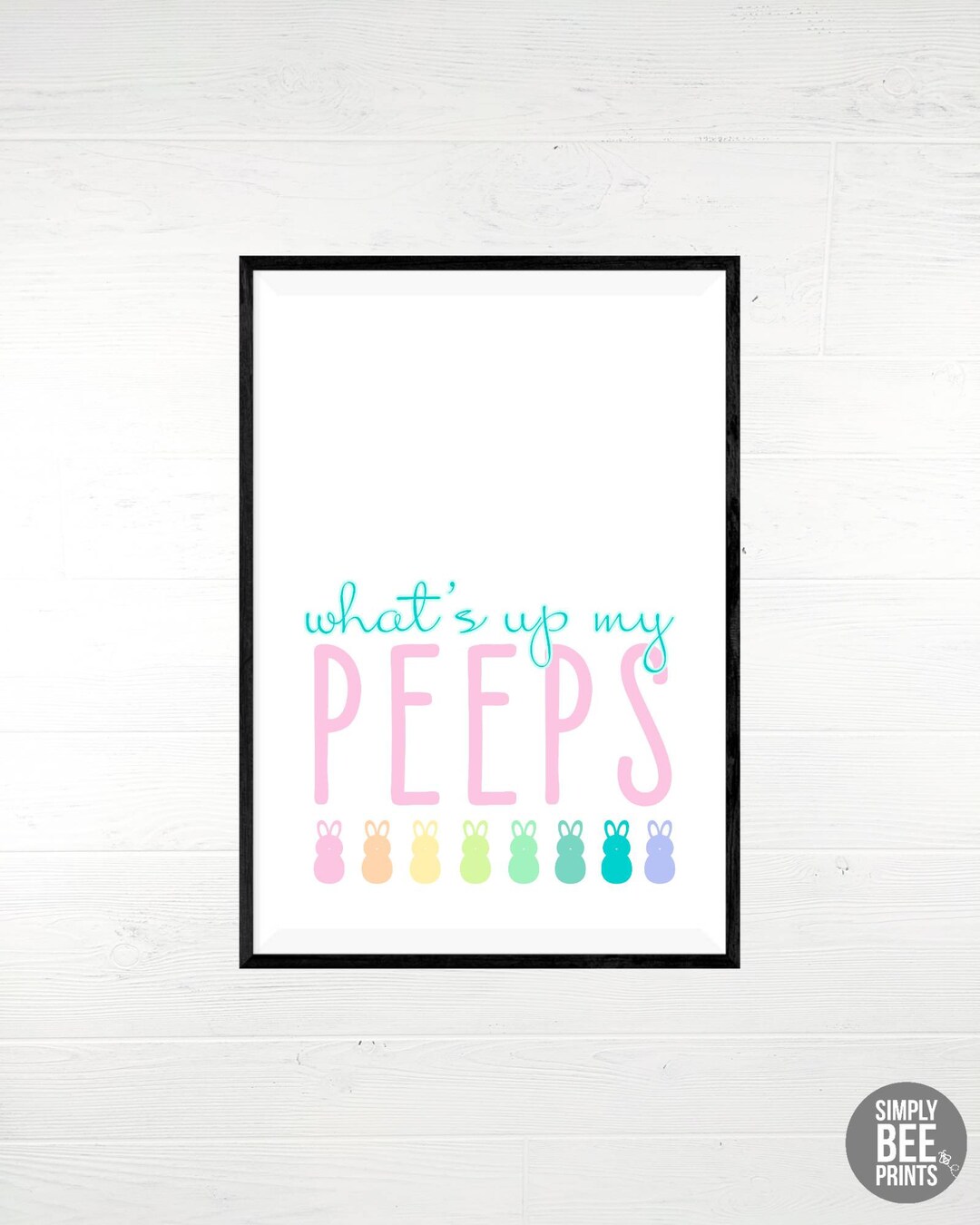 Peeps Easter Wall Print, Spring Printable Art, Easter Wall Decor ...