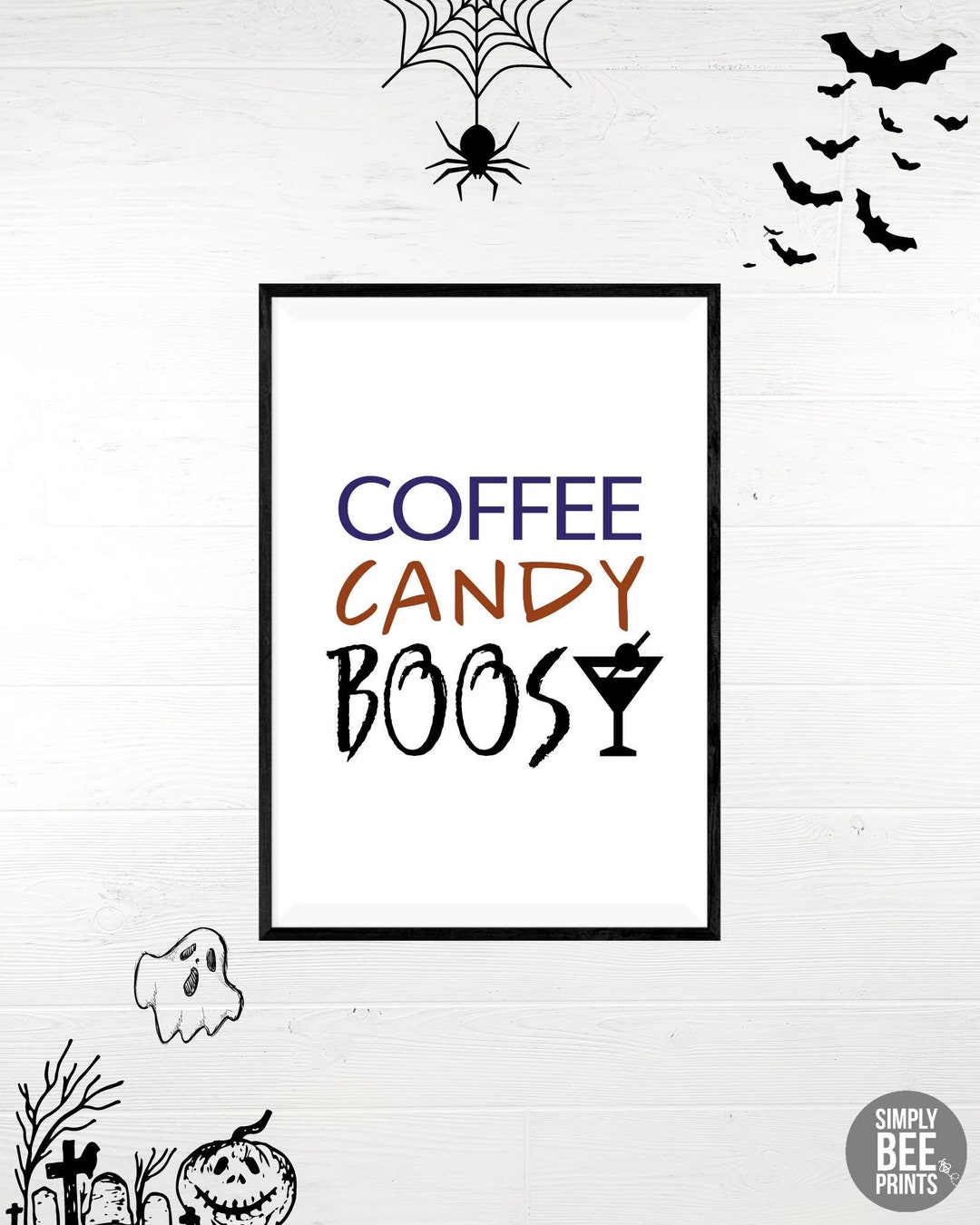 Coffee Candy Boos Boo Halloween Printable Wall Art - Etsy